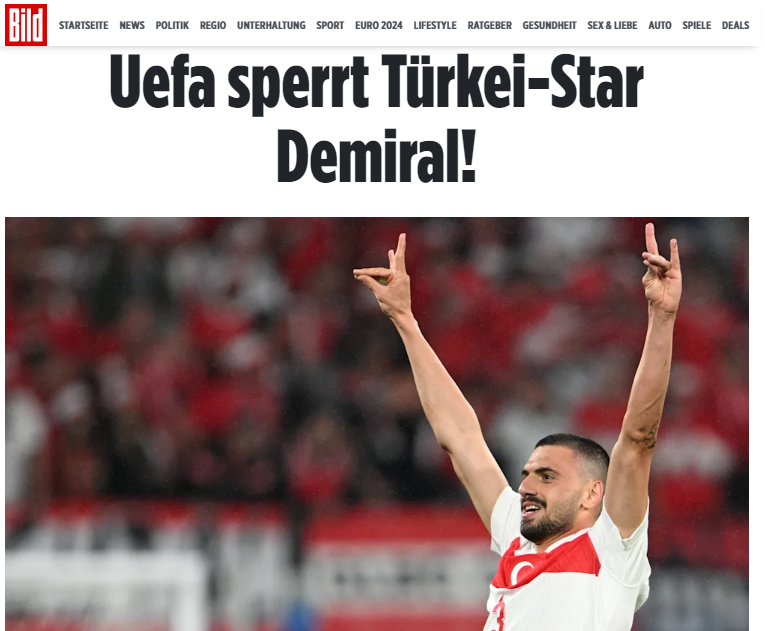 Bild: Merih Demiral iki maç ceza aldı. TFF: Almadı, savunma vereceğiz ...
